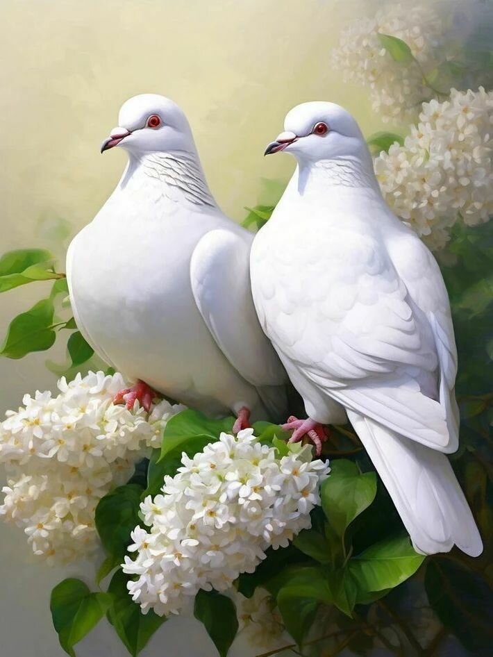 Алмазная картина "Белый голубь" алмазная огранка 40х50 см,40X50CM, белый