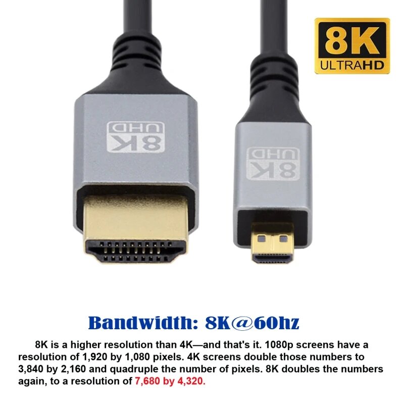UXG Micro HDMI к HDTV кабель 4K 8K MICRO HD-HDMI 2.1V, 1.5m