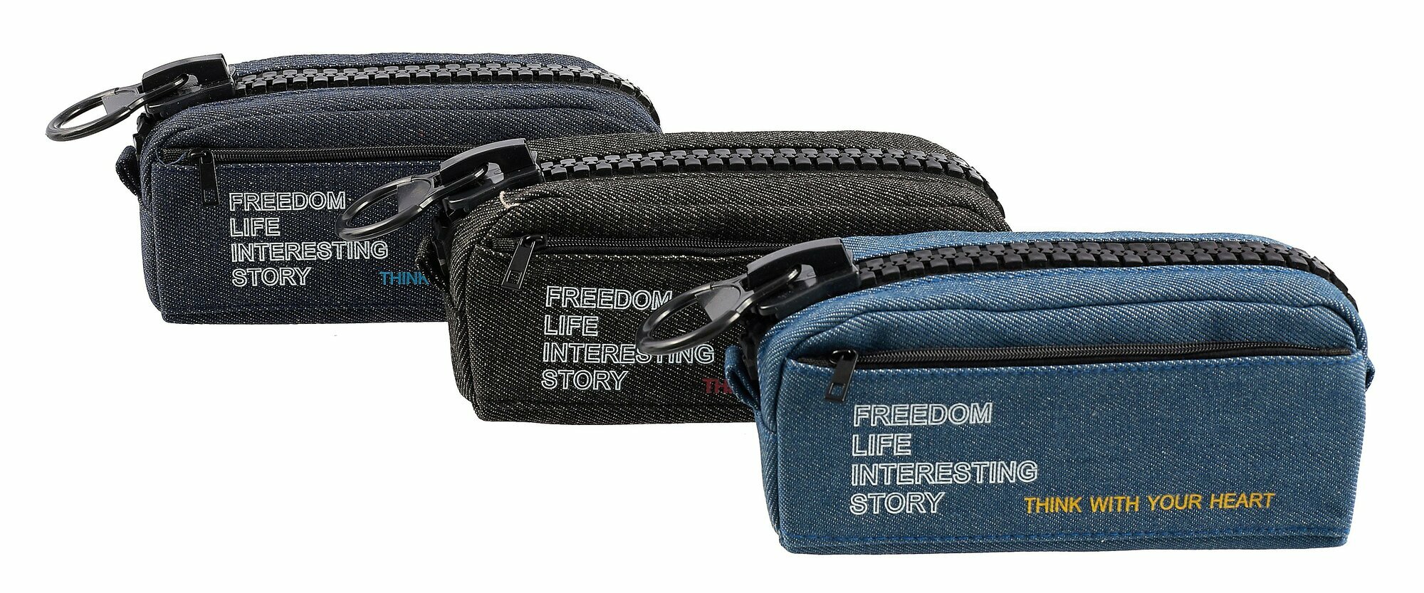 Пенал с большой молнией "Классика" 2 отделения, в ассортименте