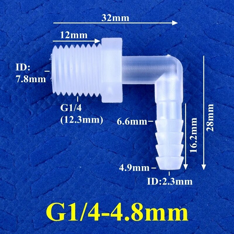 SgooHan пищевой полипропилен пагода локтевой соединитель G1/8~3/8 Синий, G1I4-4.8mm, 5 Pieces