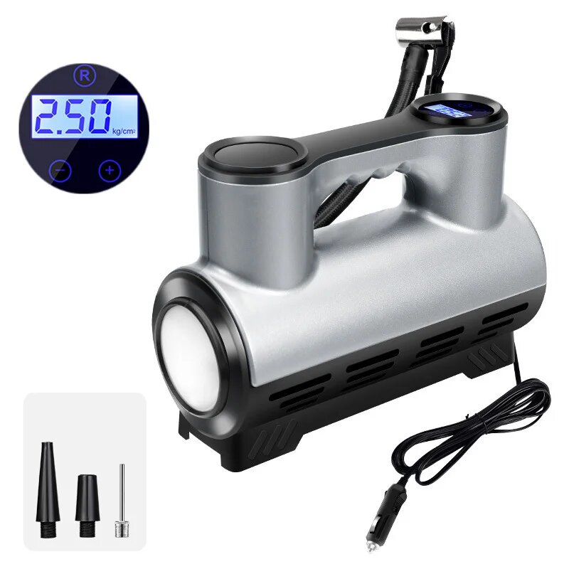 Электрический насос для накачивания шин 120 Вт, автомобильный воздушный насос высокого давления со светодиодной подсветкой, портативный автомобильный воздушный компрессор, электрический надувной насос для шин, Digital Model