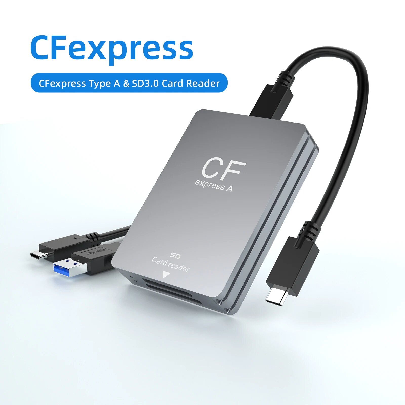 2 в 1 CF Express Type A/ SD кардридер USB3.1 Gen2 10 Гбит/с адаптер для Windows XP с кабелем для SLR CF Express/ SD кардридер, CFe Type A SD Reader