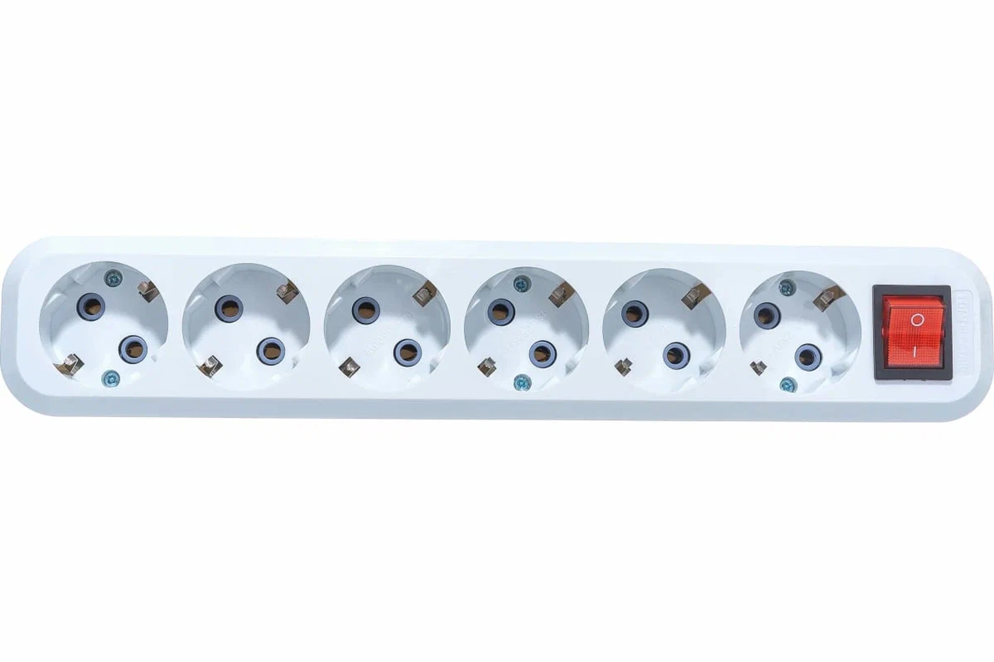 Колодка Электро, на 6 гнезд, с заземлением и выключателем, 16 А