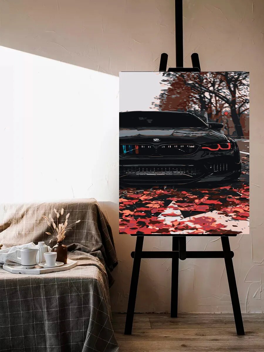 Картина по номерам bmw m5 f90 Осень Машина БМВ
