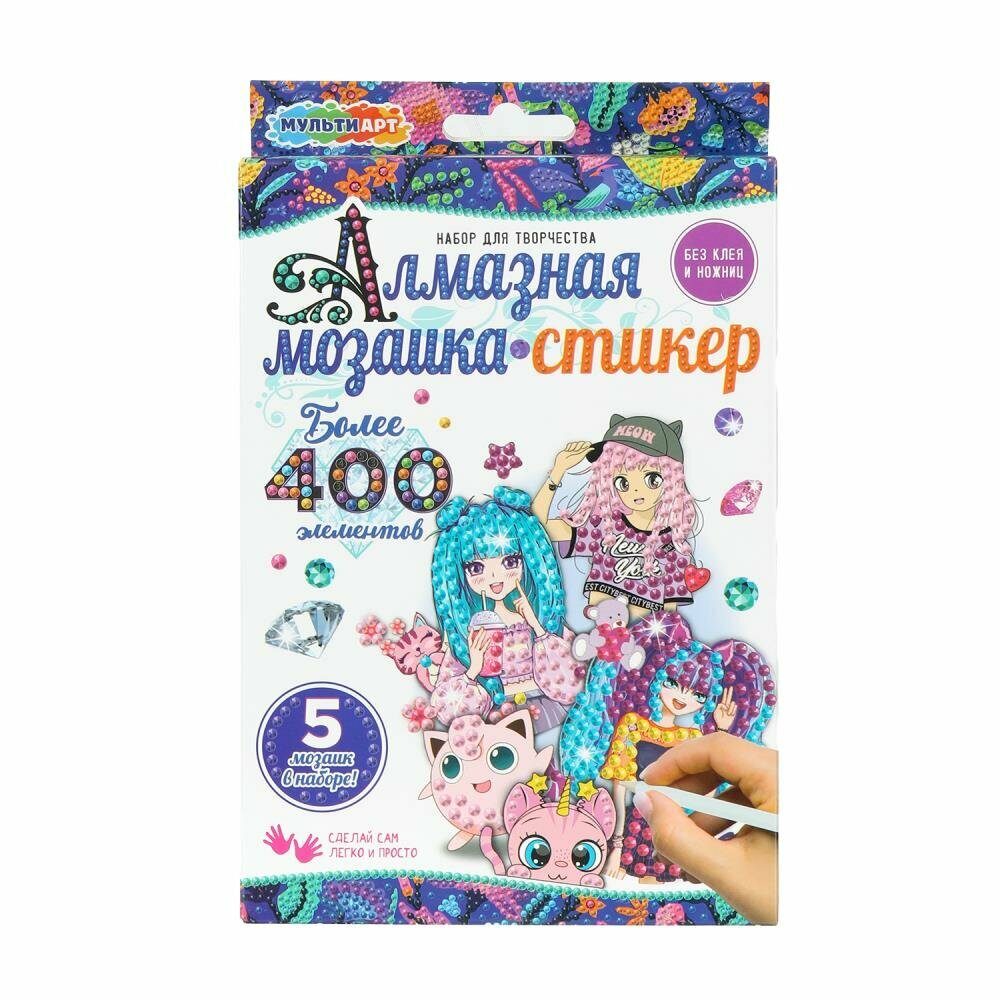 Набор алмазные мозаики "Аниме" MultiArt MOSAIC-STIKANIM (50)