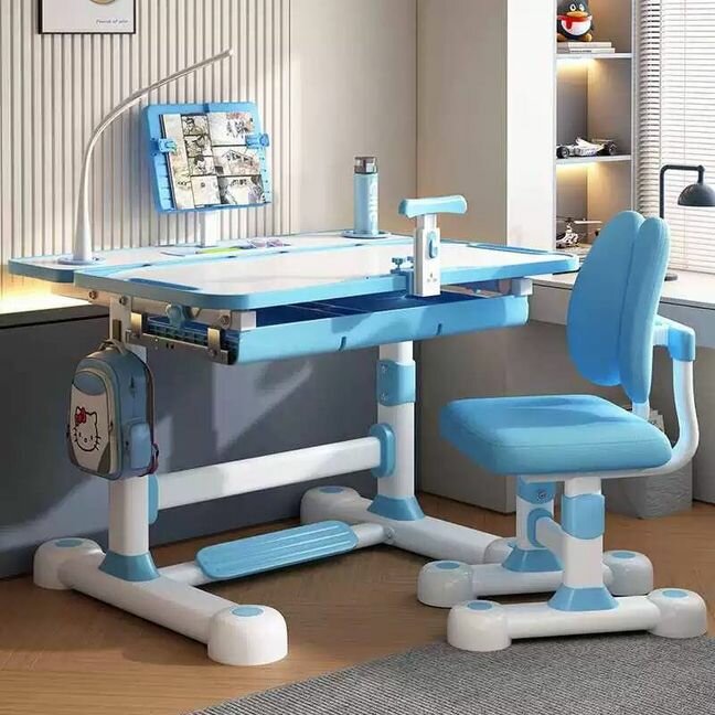 Комплект для дома и школы: Растущая детская парта с лотком и стул школьника с уникальной регулировкой