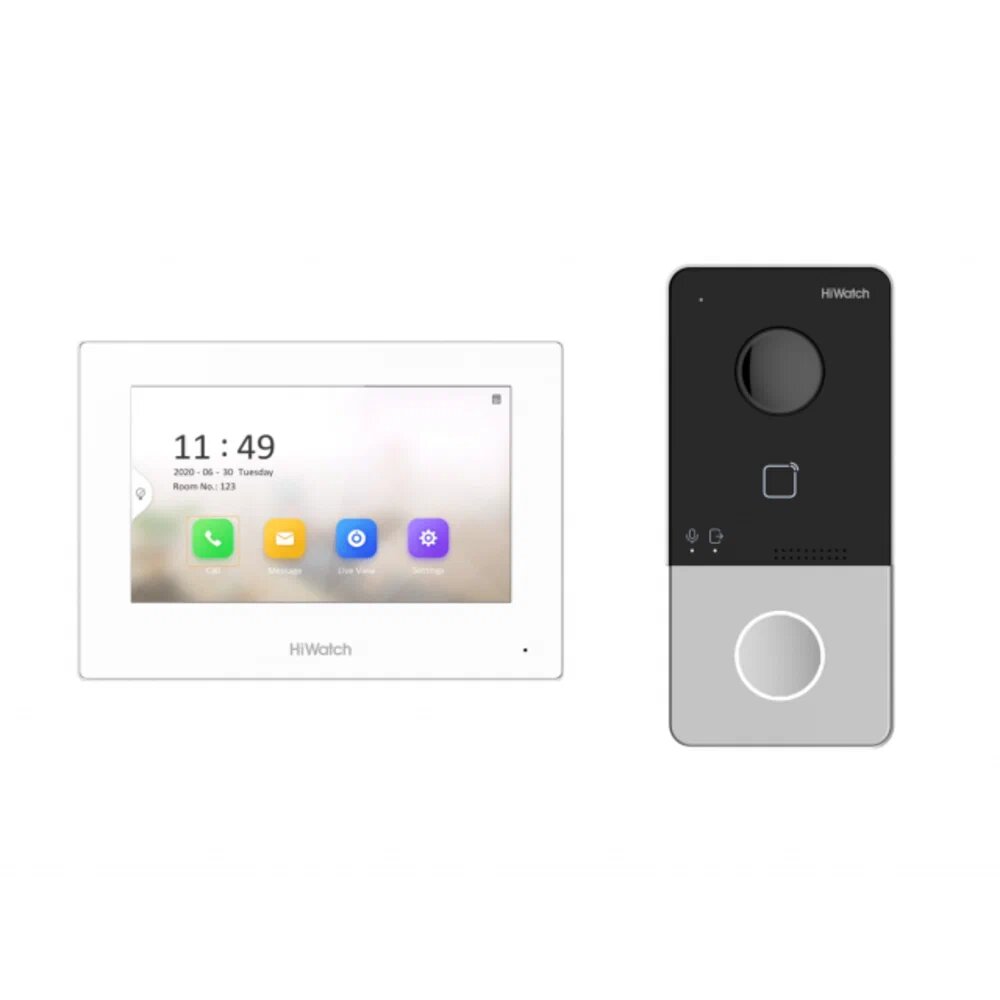 DS-D100IKWF(B) Hiwatch Комплект IP видеодомофона (вызывная панель + монитор)