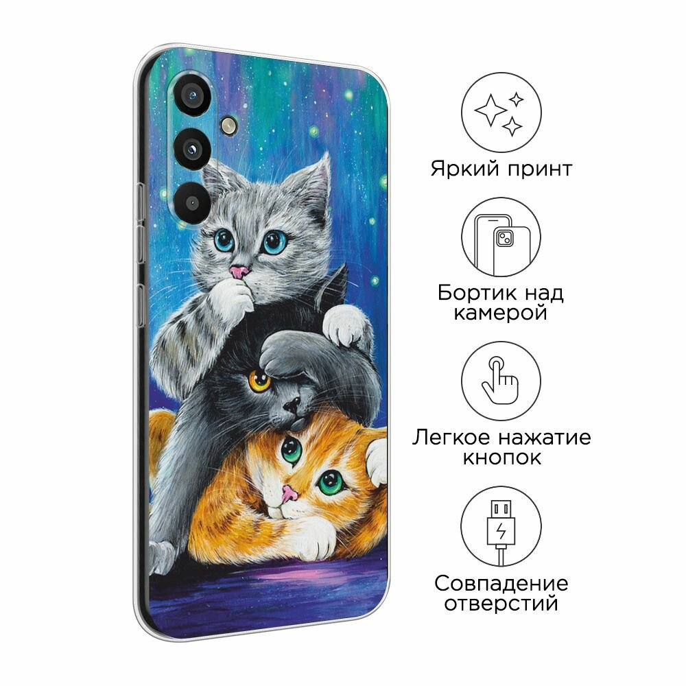Чехол на Samsung Galaxy A34 / Самсунг A34 с принтом "Три кота рисунок" — фото 1