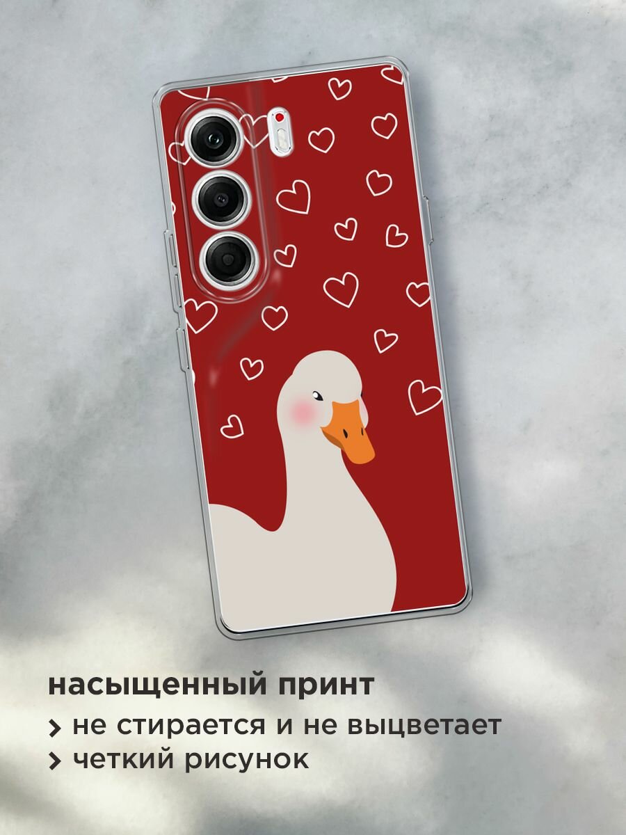 Чехол на Tecno Camon 40 Pro 5G / Текно Камон 40 Про 5G с принтом "Влюблённый гусь 1 - 14 февраля" — фото 1