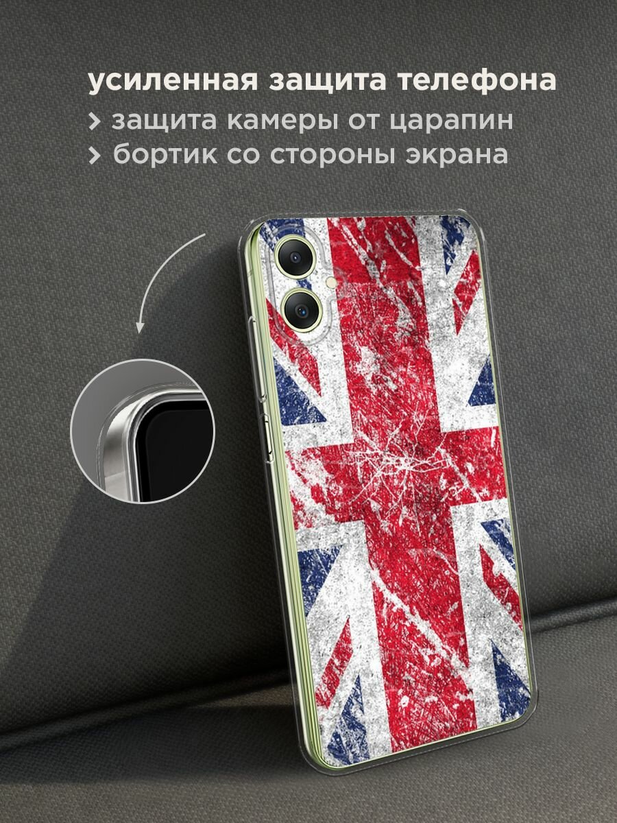 Чехол на Samsung Galaxy A06 / Самсунг Галакси А06 с принтом "Флаг британский" — фото 1