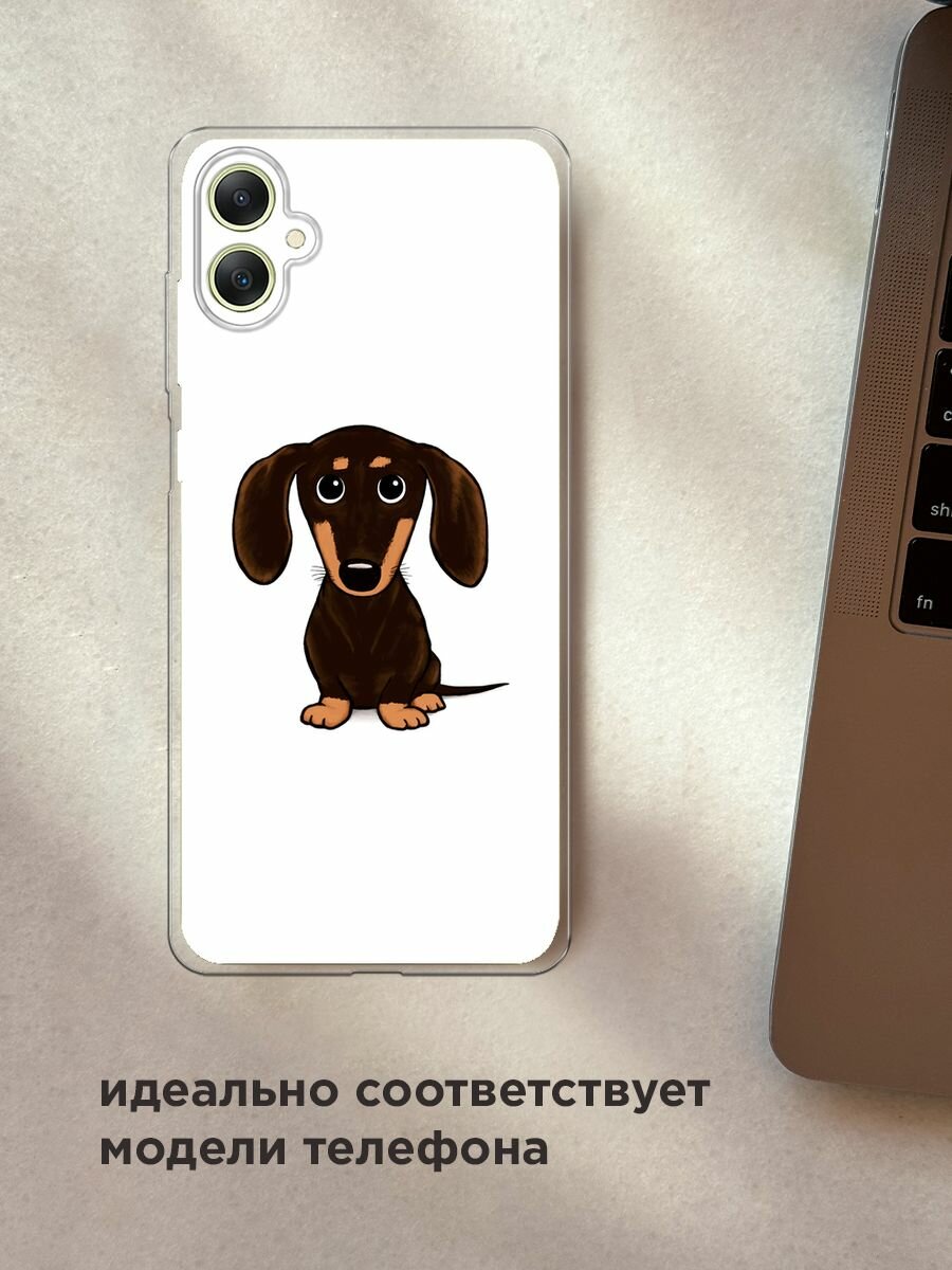 Чехол на Samsung Galaxy A06 / Самсунг Галакси А06 с принтом "Маленькая такса" — фото 1