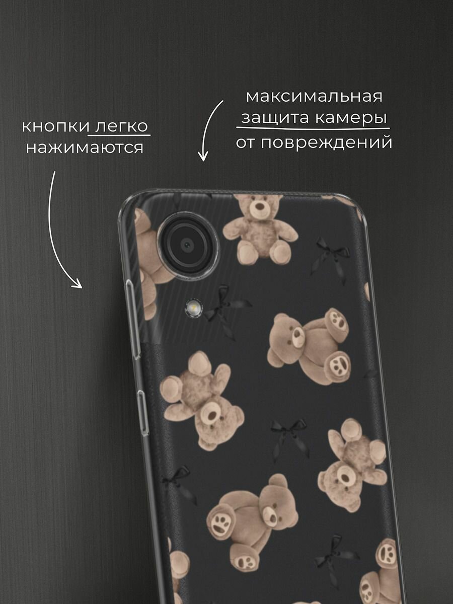 Чехол на Samsung Galaxy A03 Core / Самсунг Галакси А03 Core с принтом "Плюшовые мишки 2", прозрачный — фото 1