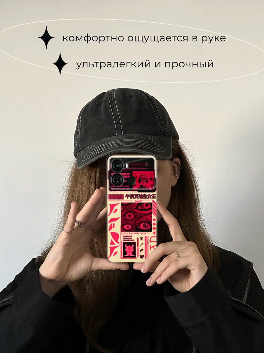 Чехол на Itel P40 / Ител P40 с принтом "Mionight queen", прозрачный — фото 1