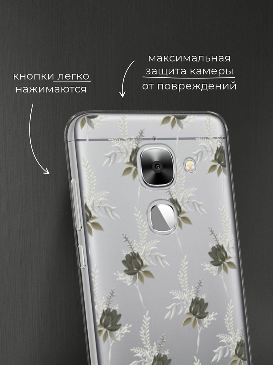 Чехол на LeEco Le 2/2 pro / Лееко Ле 2/2 про с принтом "Паттерн цветы сепия" — фото 1