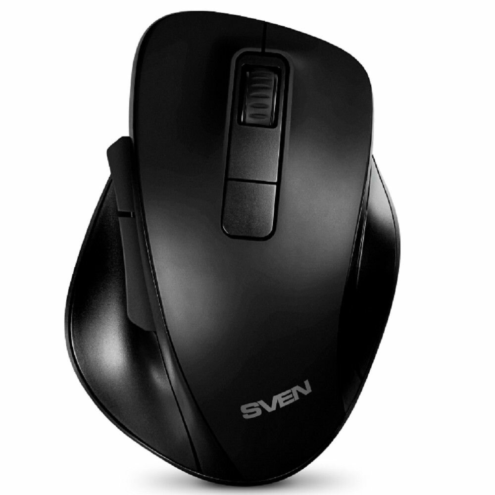 Sven Беспроводная мышь RX - 525SW чёрная бесшумн. кл, 5+1кл. 600 - 1400DPI, Soft - touch, блист.
