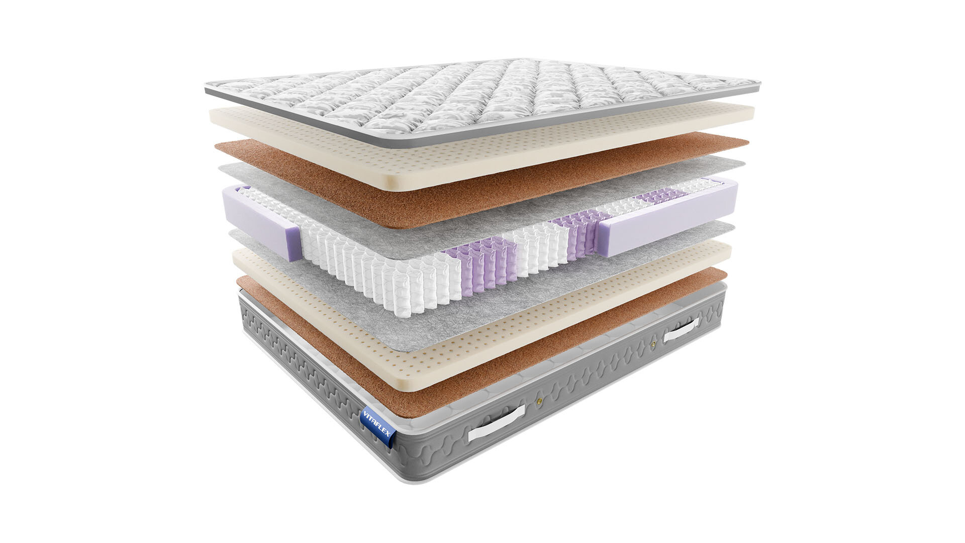 Матрас Vitaflex Easy S1000 70х190 серии Elite высота 29 см анатомический средней жесткости мягкий кокосовый латексный