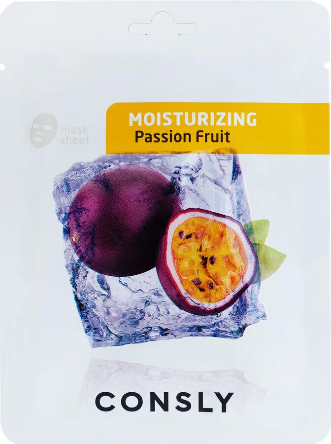 Маска тканевая для лица CONSLY Увлажняющая с экстрактом маракуйи, 20мл