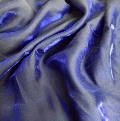 Градиентная шелковая атласная ткань LANLINYING для шитья Фиолетовый, blue A