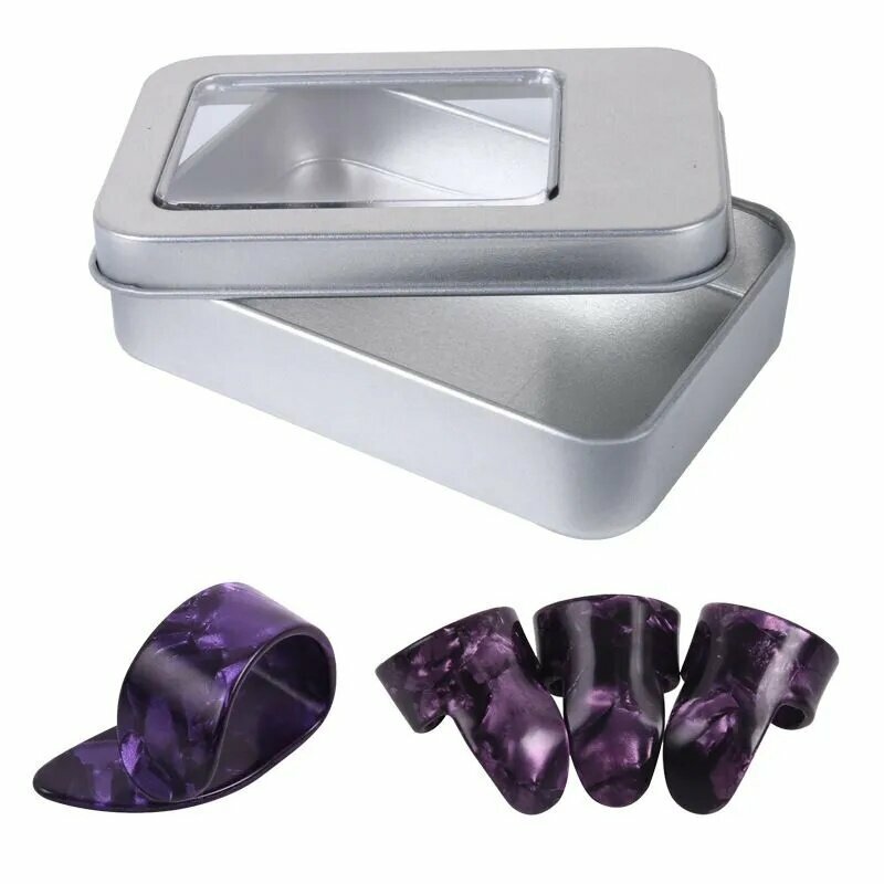 Медиаторы типа Коготь на пальцы в футляре 4 шт. из целлулоида / Напальчники для игры на гитаре