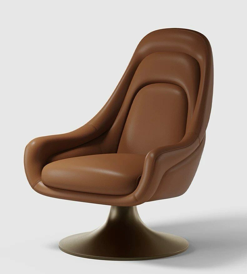 Коричневое кресло из кожи наппа PRESTIGE коричневое 780×800×1170 мм