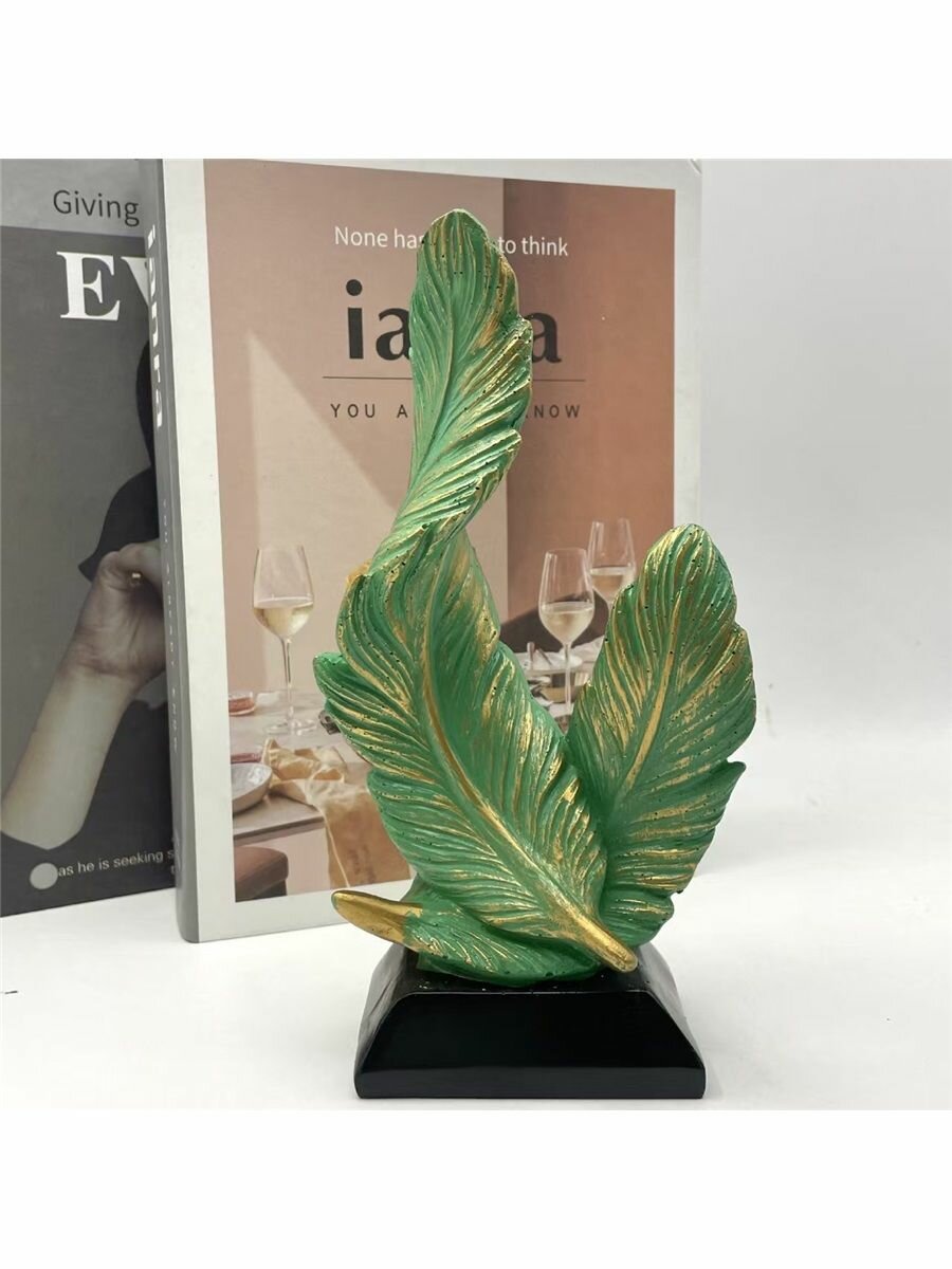 Эксклюзивный арт-объект "Перья", интерьерный декор для гостиной, прихожей, показательных квартир, новоселья, из смолы, в современном стиле