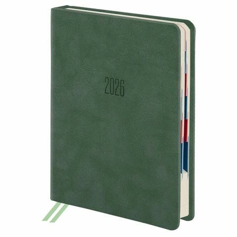 2 шт. Ежедневник датированный 2026 B6 125х173 мм, GALANT "Vivid", под кожу, зеленый, 117409