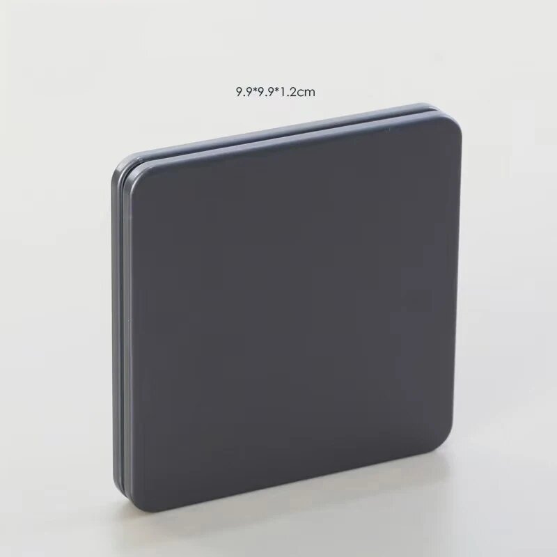 Плоская прямоугольная железная коробка, портативная герметичная металлическая коробка, упаковочная банка для чайного торта, небольшой контейнер для хранения, 9,9*9,9*1,2 см, домашний декор