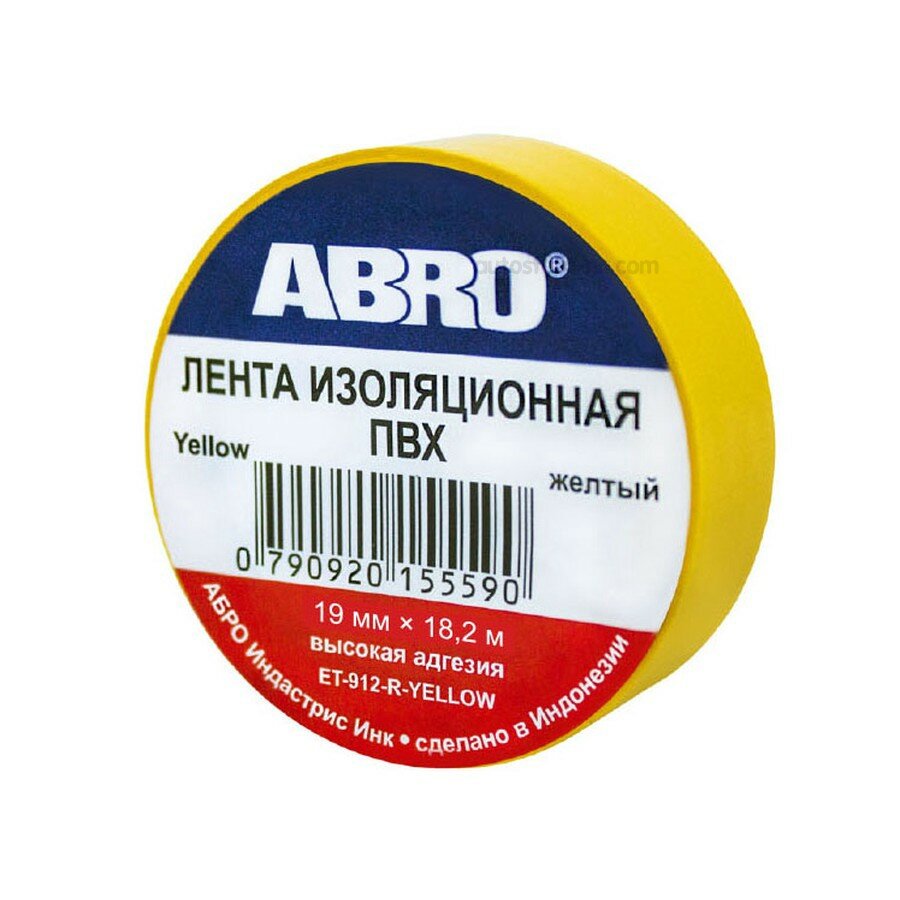 ABRO ET91220RYELLOW Изолента ПВХ 19мм*18,2м жёлтая (ABRO) ET-912-20-R-YELLOW