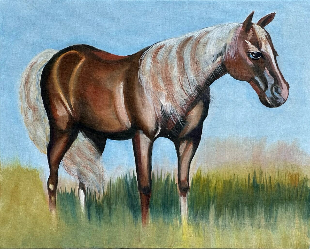 Картина маслом Лошадь, интерьерная картина, размер 40*50
