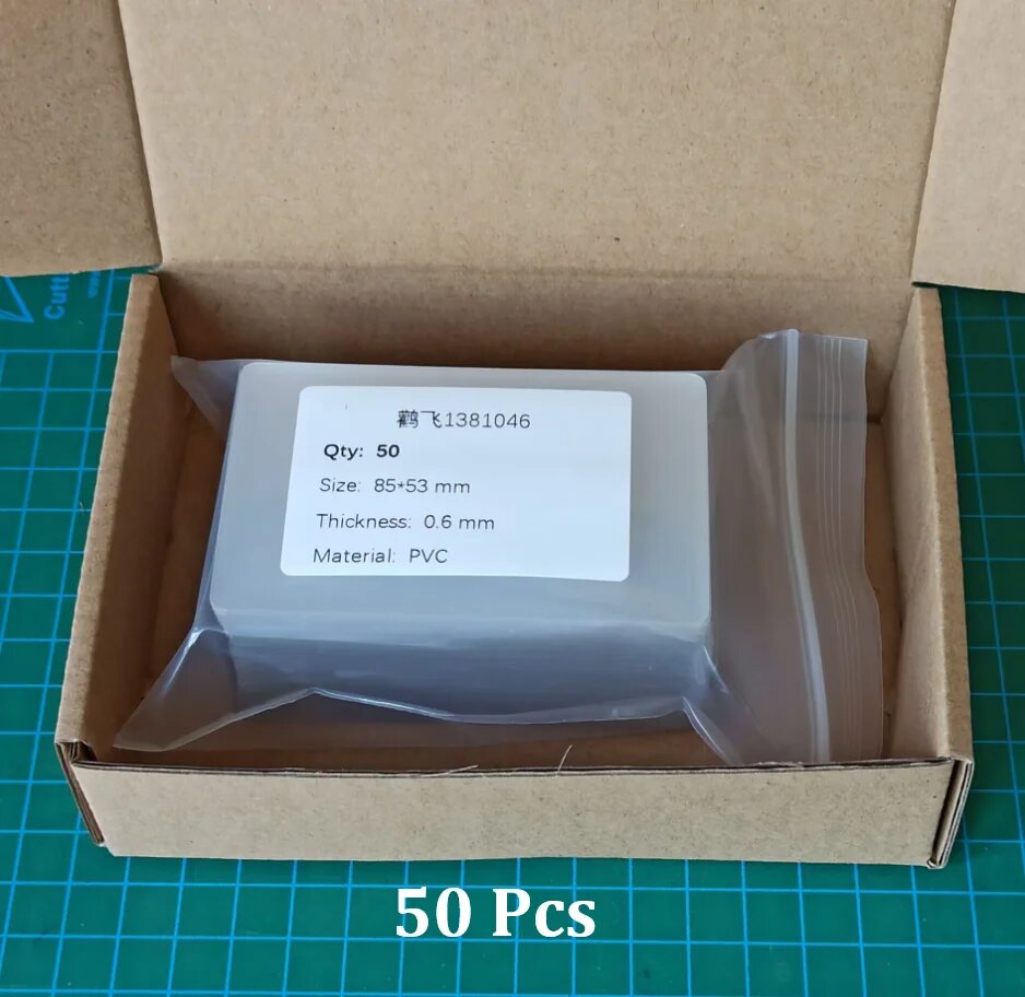 Толщина 0,6 мм, прозрачный ацетат, лист ПВХ, пустые прозрачные визитные карточки для лазерной гравировки