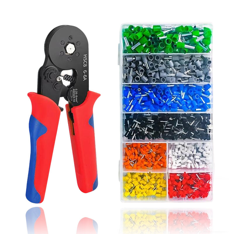 Обжимные плоскогубцы 23-7AWG 0,25-10 мм² , Обжимной инструмент для обжима наконечников, 800 шт зажимных клемм
