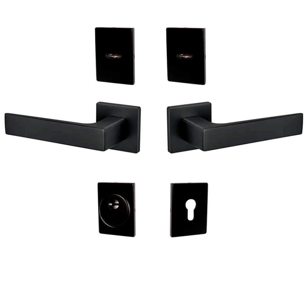 Комплект на входную дверь Fuaro ручка K. RL52. REDLINE броненакладка 4286 RL, накладки ESC 486-C, 486-S (2 штуки) RL (черный) BL-24