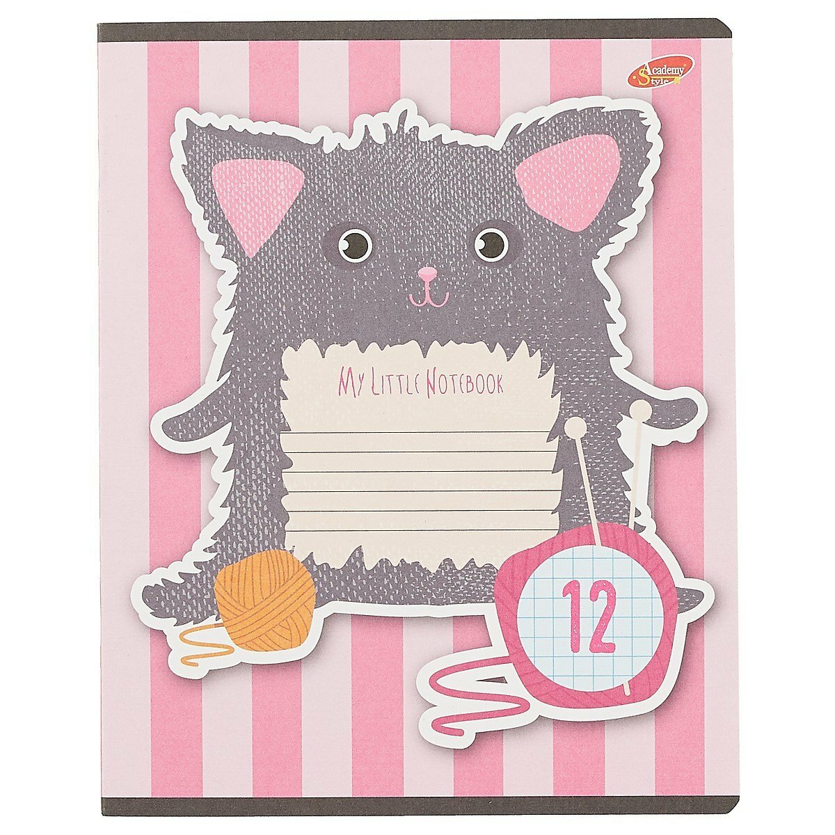 Тетрадь в клетку Academy Style, "Большие зверьки", 12 листов, в ассортименте