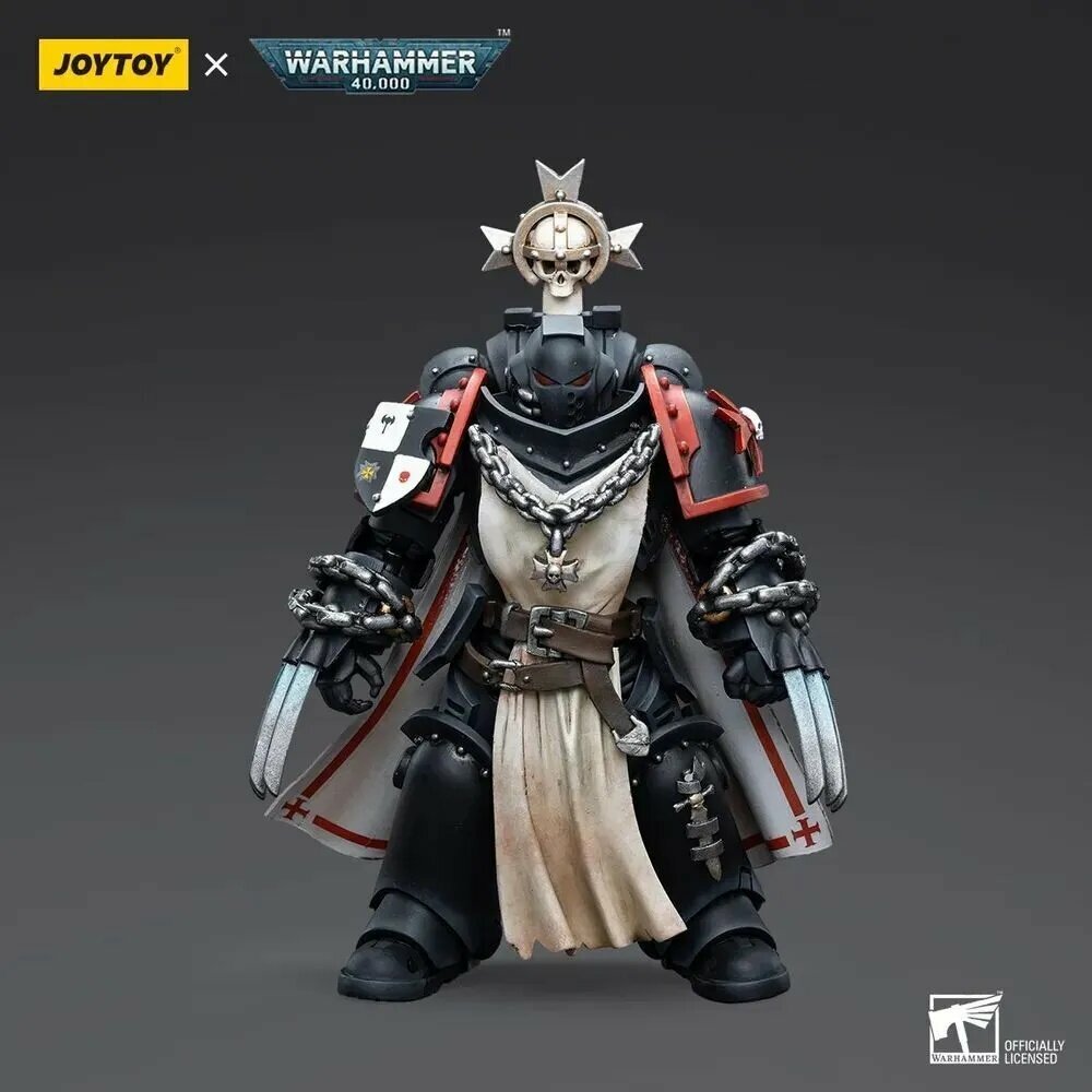 Подвижная фигурка JOYTOY Warhammer 40K 1/18 Black Templars Primaris Sword Brethren Alberic