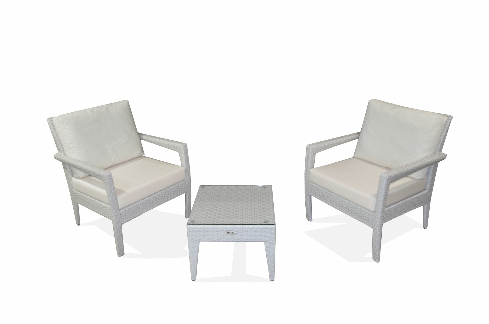 Комплект из искусственного ротанга Неаполь 2х, светло-серый, 2 персоны