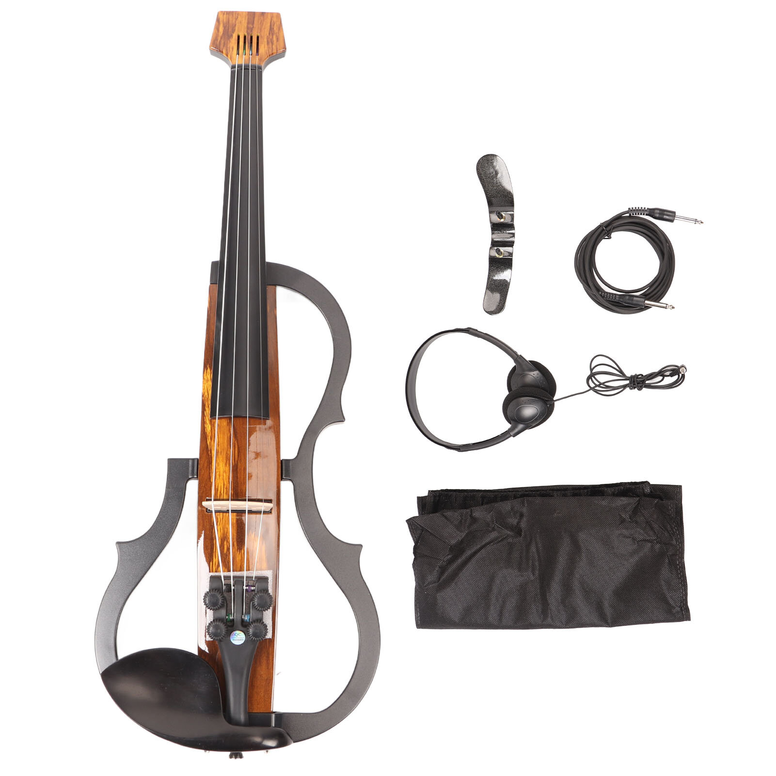 4/4 Электрическая скрипка темно -цветное древесное зерно углеродное волокно.