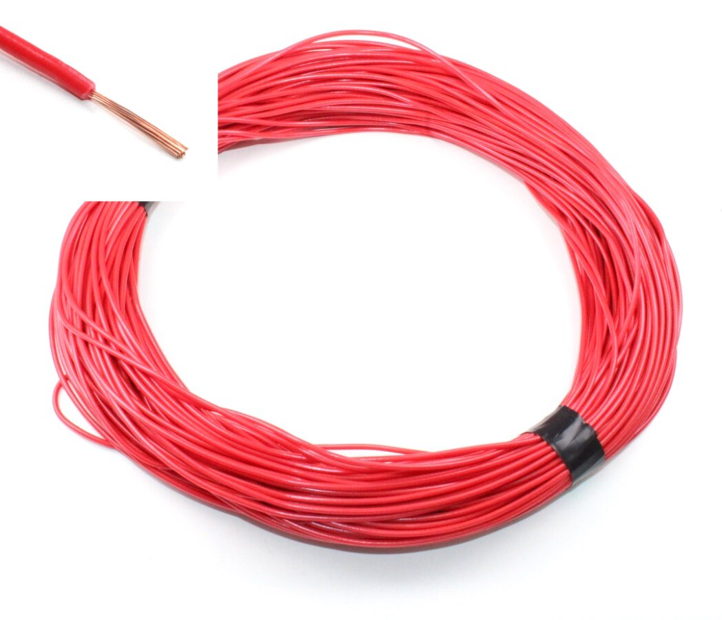 Провод ПГВА 1х0,5 кв. мм, Cu, красный Автоэлектроника