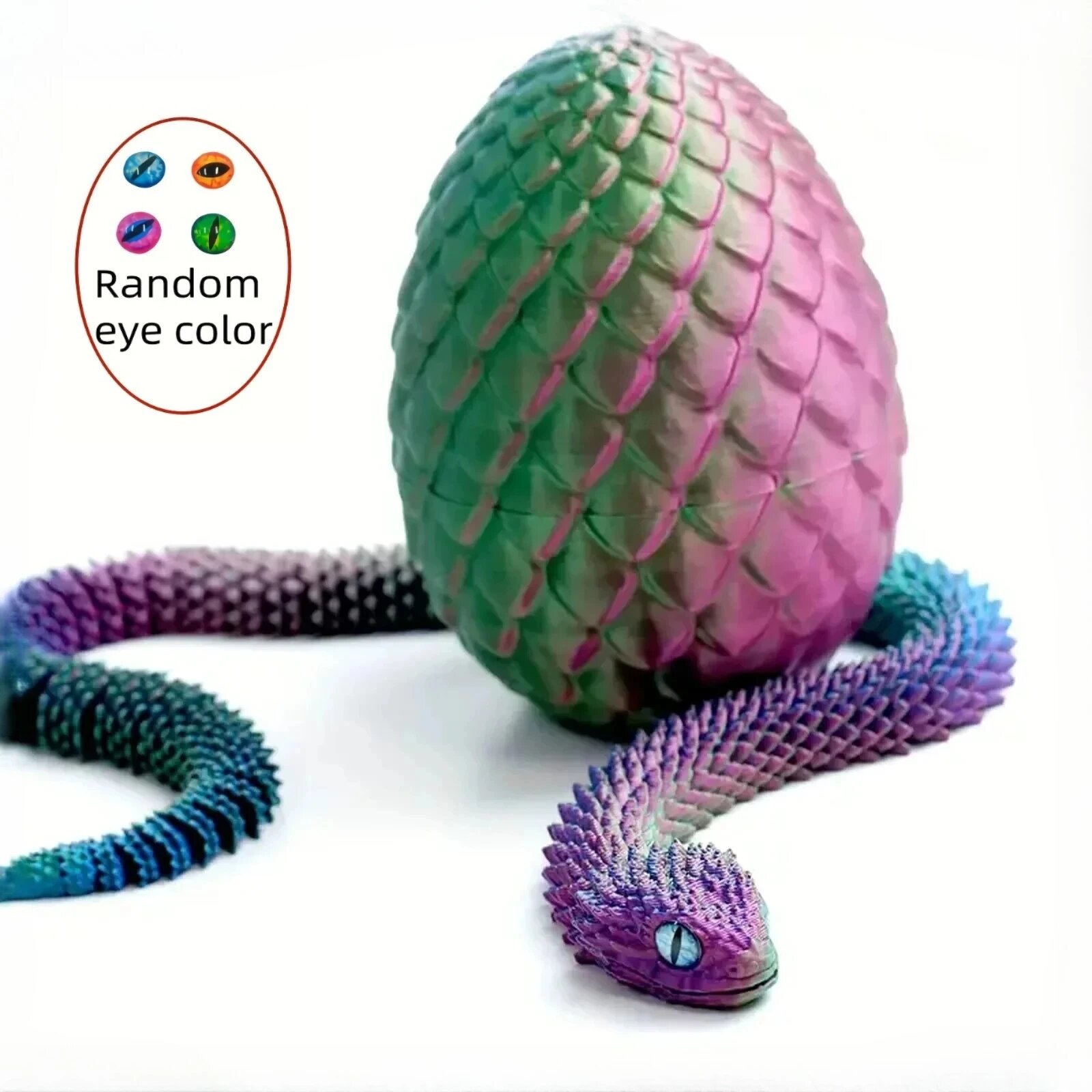 Яйцо змеи 3D-печатное, Colorful