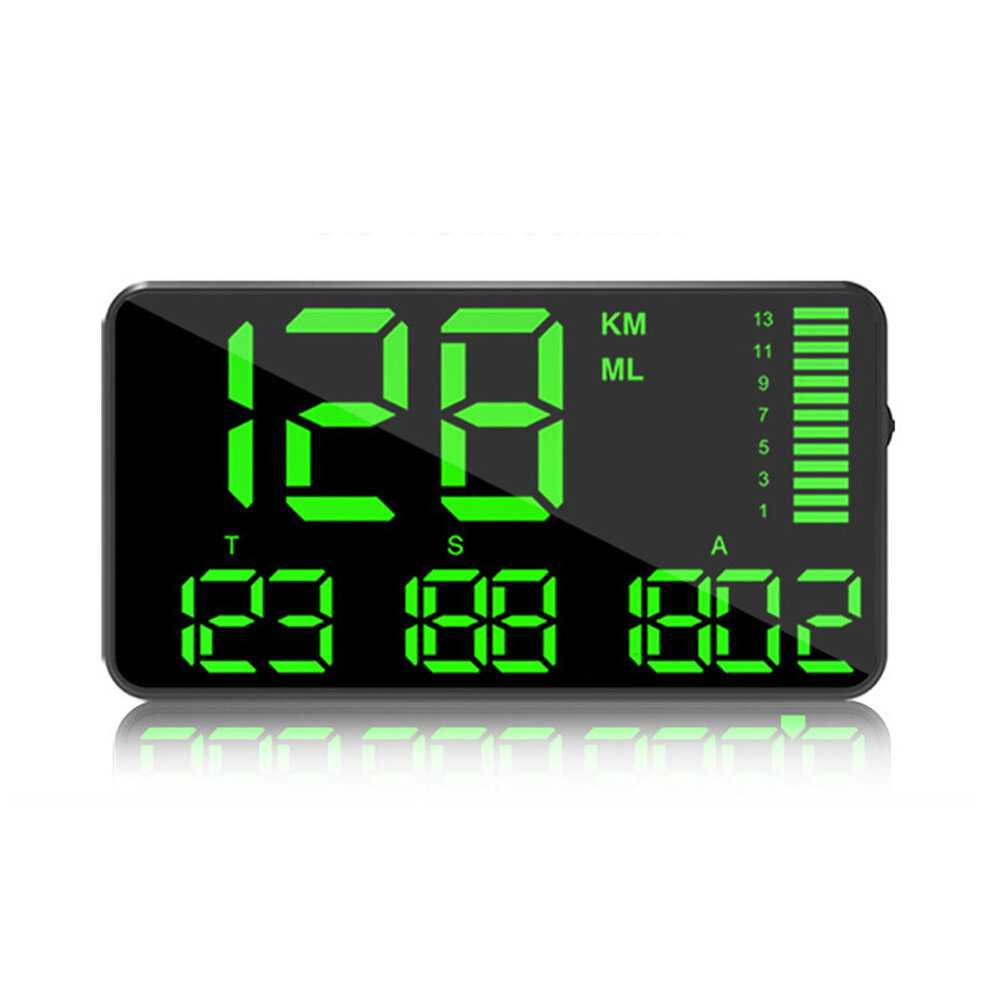 C90 5.5 Inch Car Head-Up Display Speedometer Speed Display for Car Auto Overspeed Alarm Hud Display Car Hud Display черный цвет зеленый свет 5.5 дюймов экран ABS+PC материал размер 130*72*18мм вес 88г упаковка 140*80*61мм вес 200г 1 комплект
