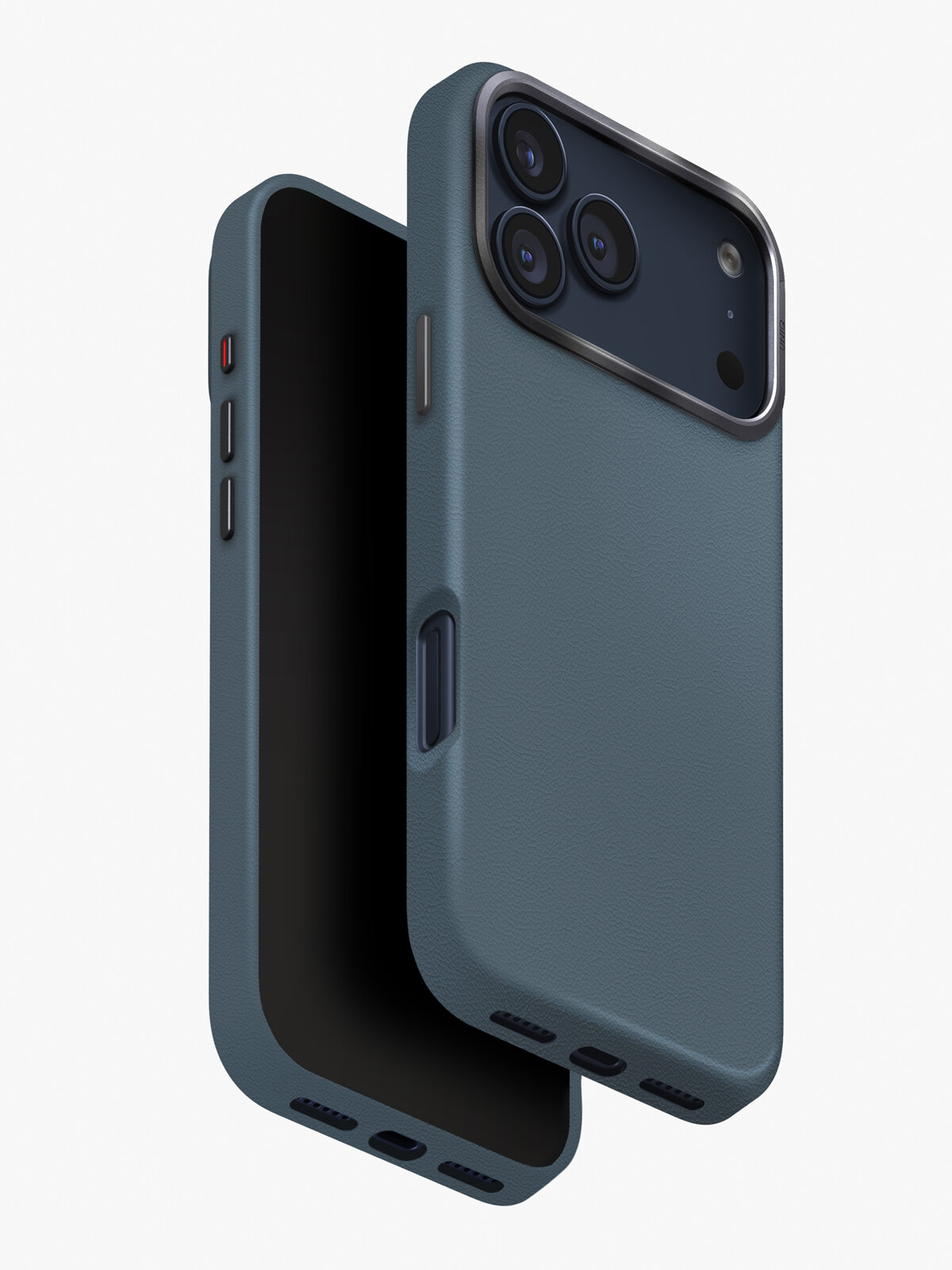 Чехол Uniq на iPhone 17 Pro Max, Lyden из премиальной экокожи, с магнитами MagSafe, синий