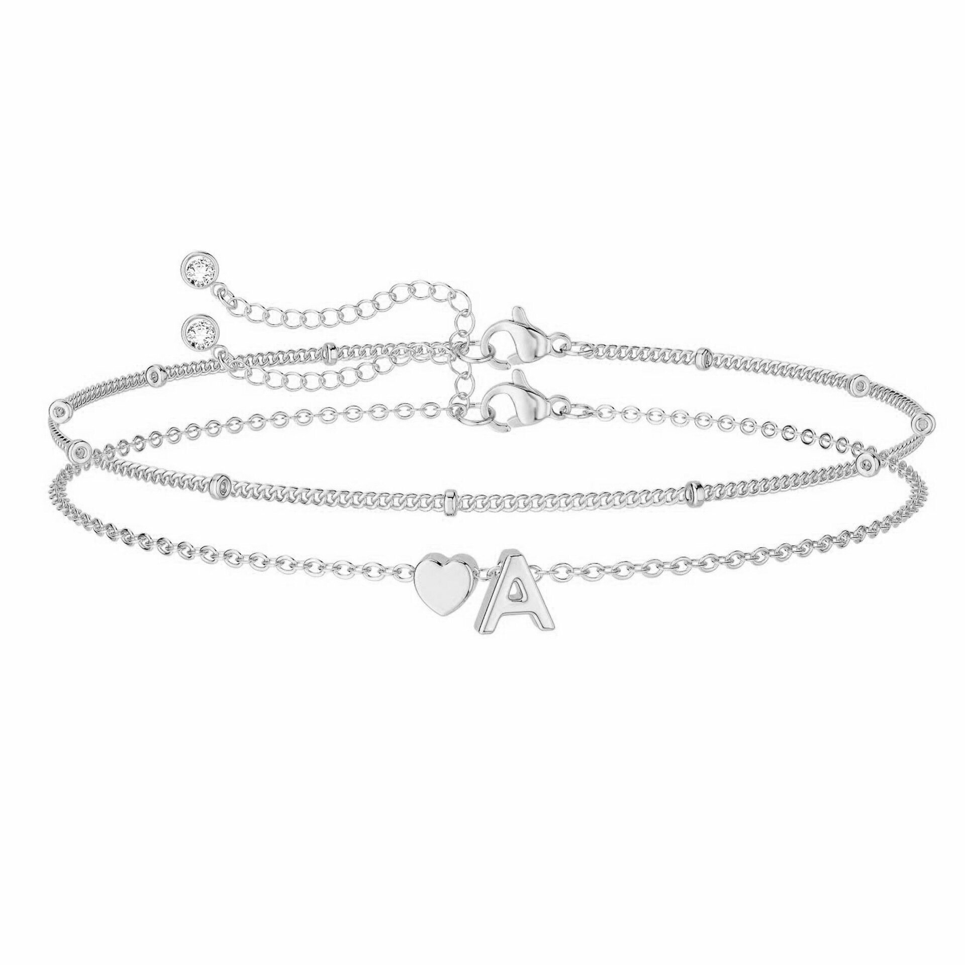 Браслет для гадания, YM Сердце с буквами Цепь Легкосплав Лето Любовь