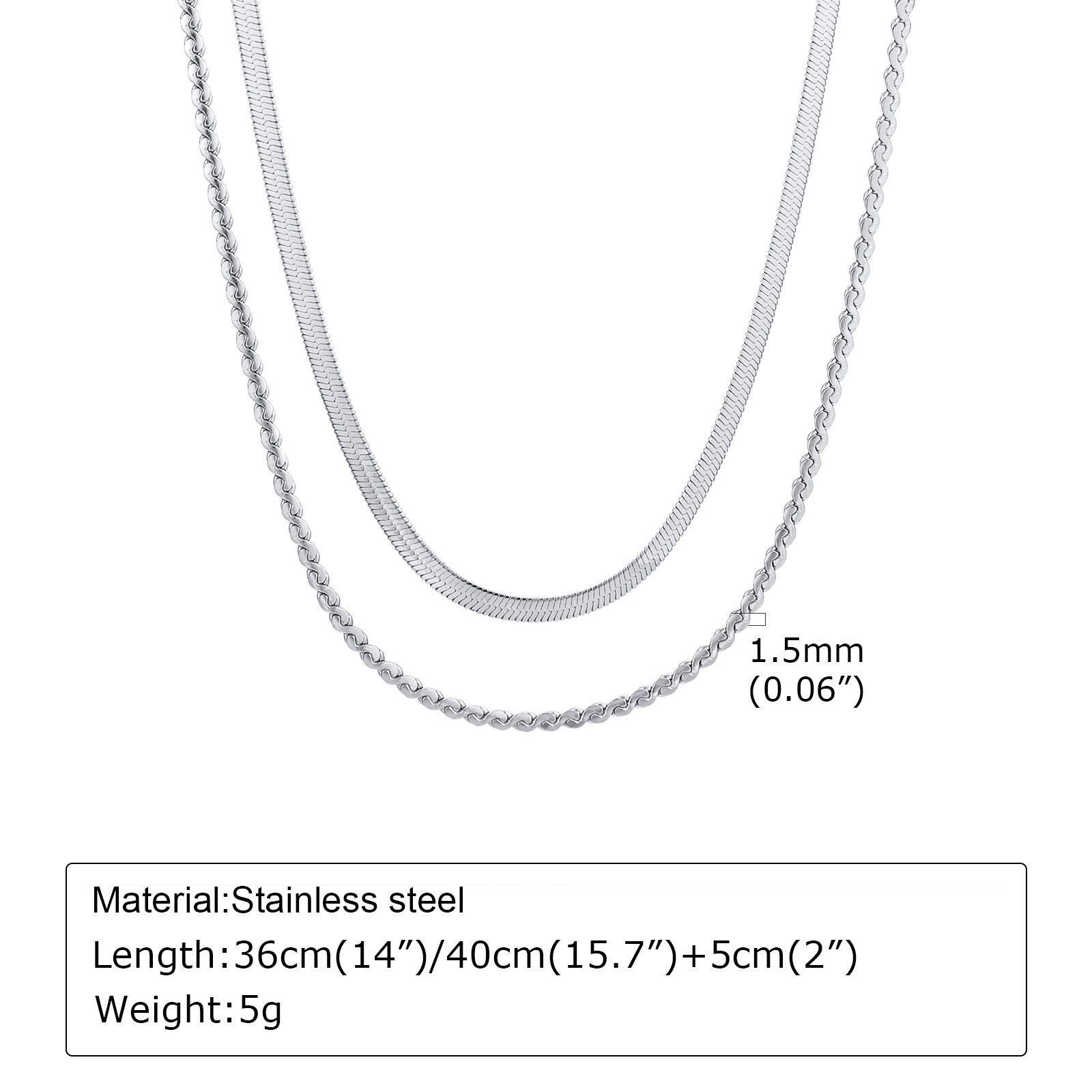 YMЮвелирные изделия Лезвие Бусы Сталь Золото 18К Двойной слой Женский