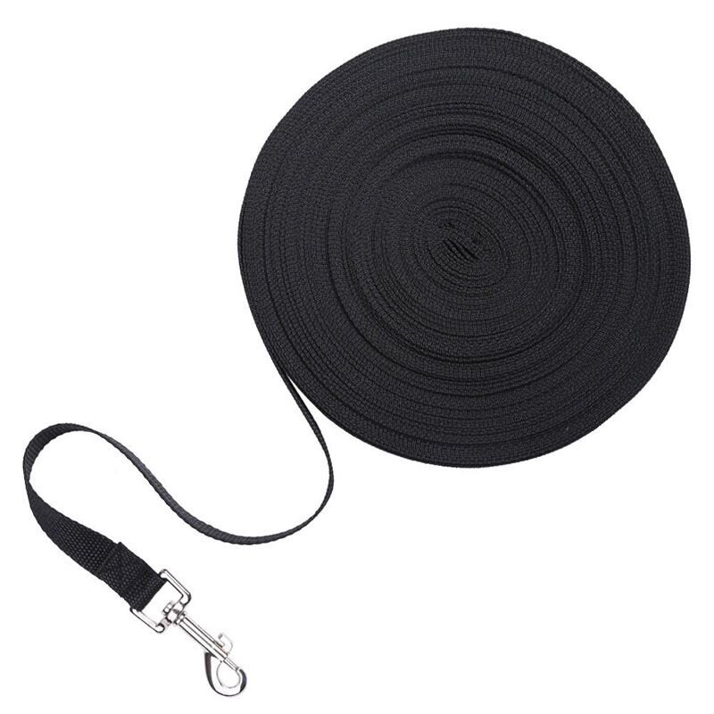 Элегантный и функциональный поводок для собак, предназначенный для длительных тренировок и послушания, черный, 6 м (20 футов)