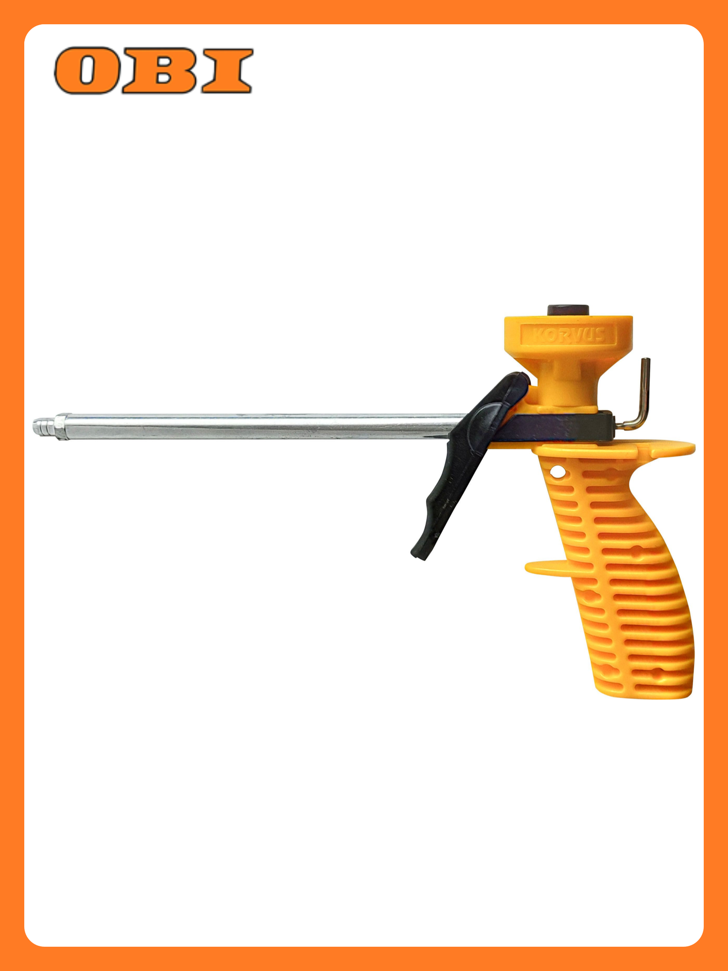 Пистолет для монтажной пены, оранжевый, нержавеющая сталь, пластик