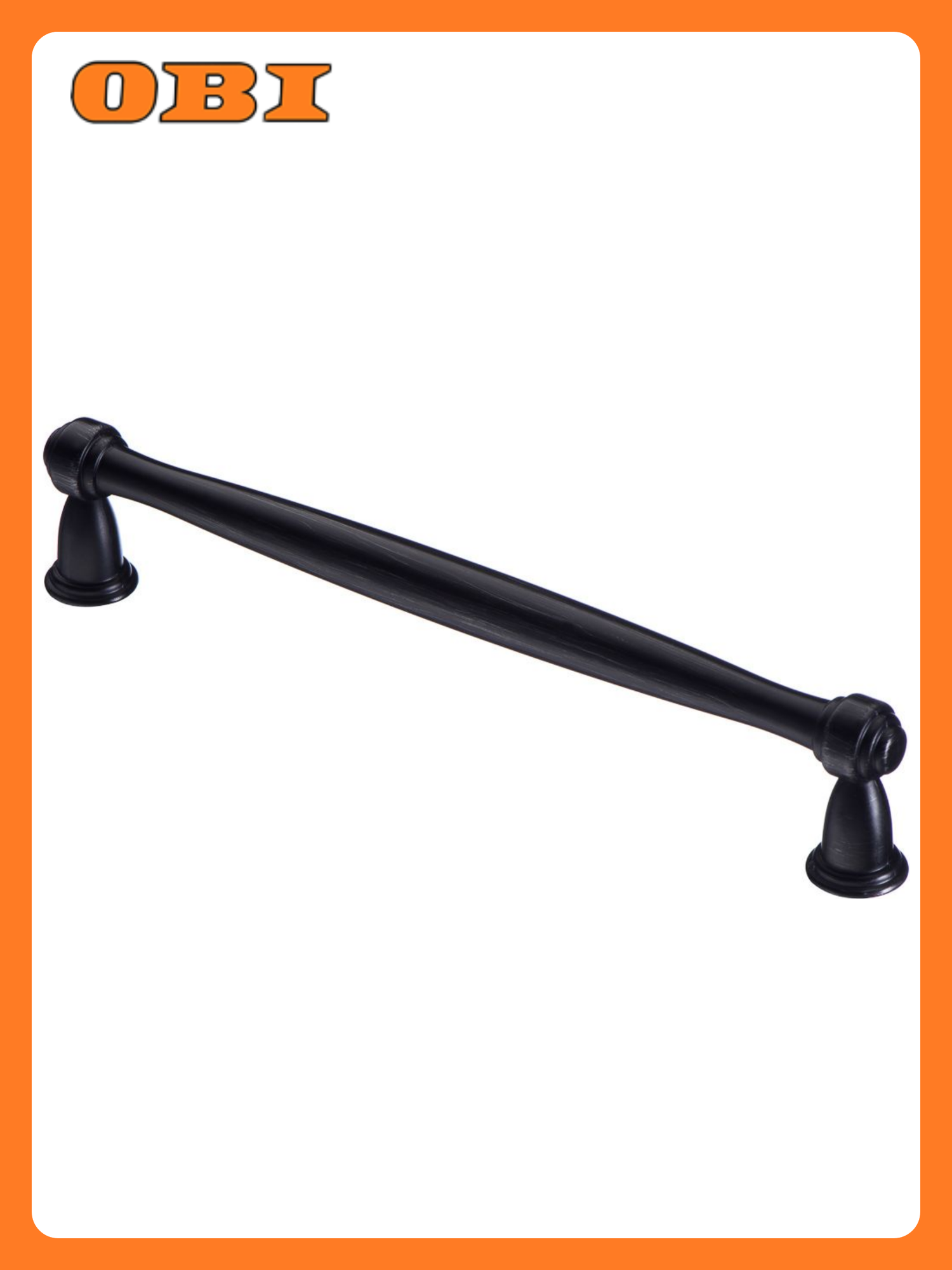 Ручка-скоба KERRON RS-110-160, для мебели, крепление в комплекте, черная, глянцевая