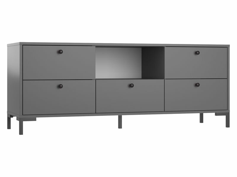 Тумба под ТВ с ящиками "Пронто" 140х55х40 Серый графит