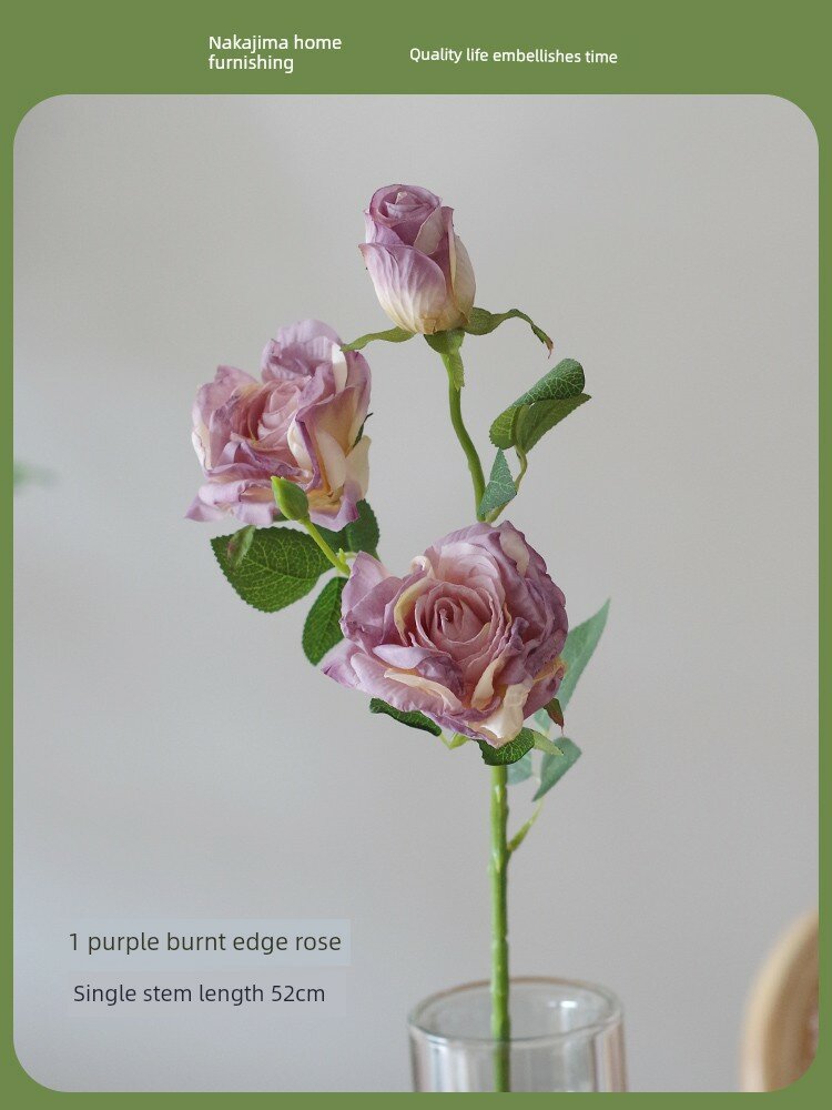 Искусственные цветы в стиле ретро, французские цветы с обожженными краями, сухоцветы, декор для журнального столика,