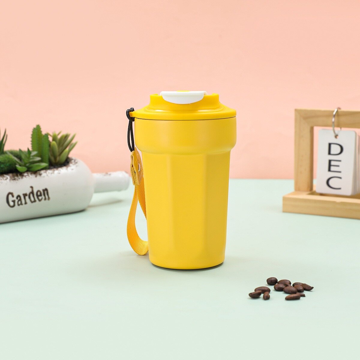 Восьмиугольная кофейная кружка в американском стиле, настоящая нержавеющая сталь 316, двойные стенки, термокружка, переносная кружка для использования на открытом воздухе с ремнем для переноски.