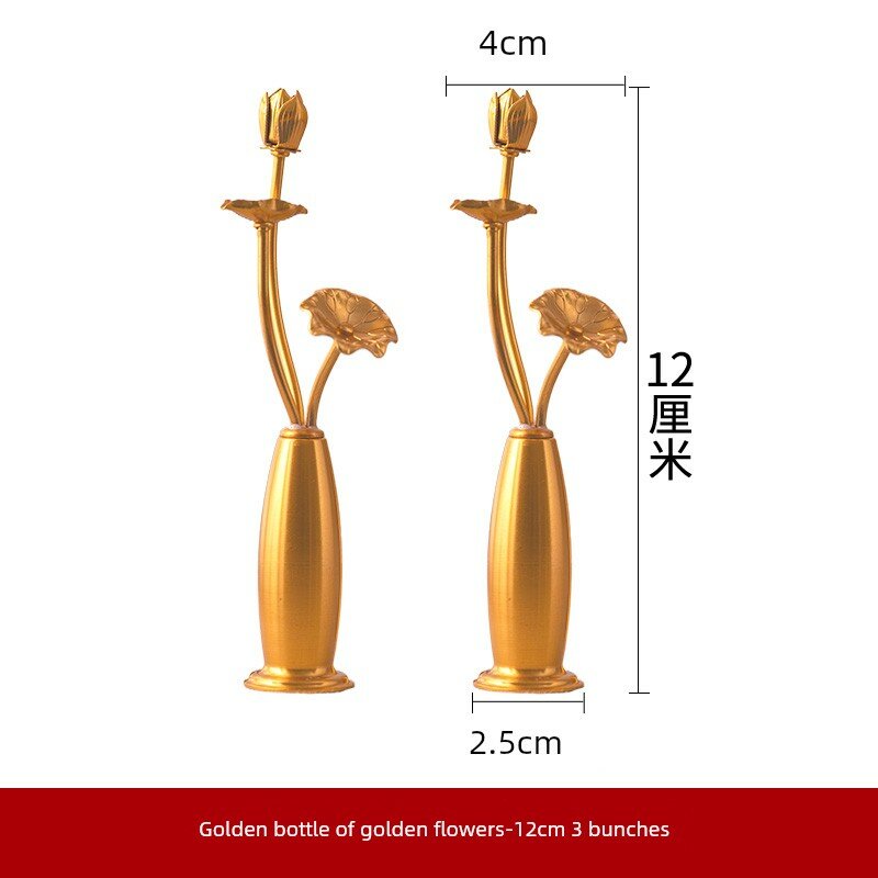 Имитация вазы в виде лотоса для Будды, золотые декоративные украшения в виде лотоса, цветочная композиция перед Будды,