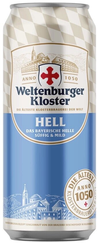 Пиво Weltenburger Kloster, Hell, in can, 0.5 л